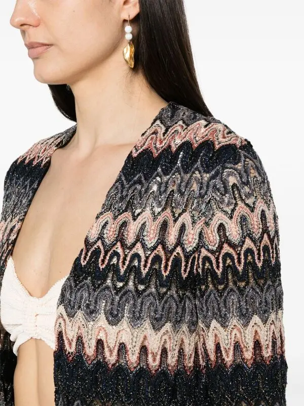 Missoni Zigzag Metallic Long Cardigan - Black