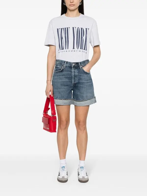 AGOLDE Dame Denim Shorts - Blue