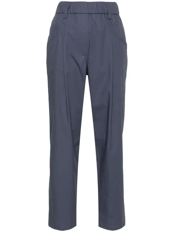 Brunello Cucinelli Cotton Tapered Trousers - Blue