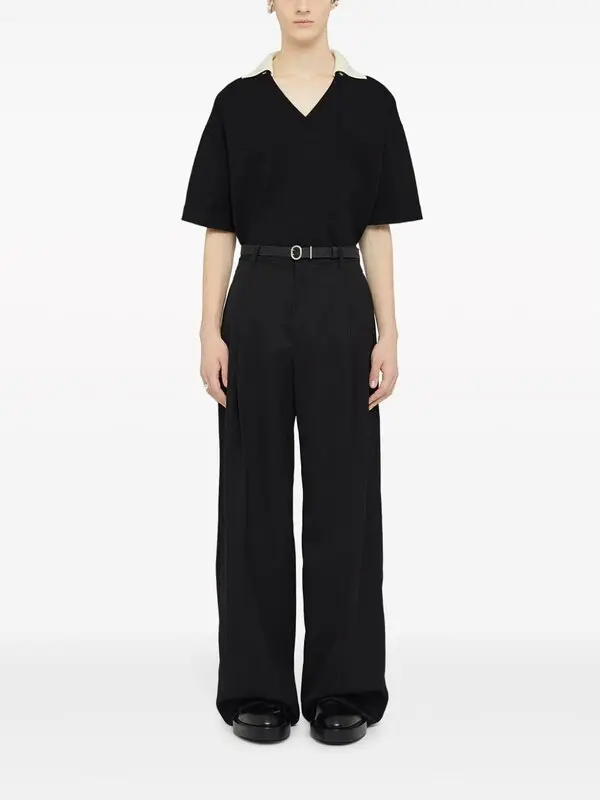 JIL SANDER High-waisted Wool Trousers - Black
