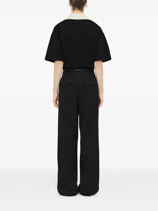 JIL SANDER High-waisted Wool Trousers - Black