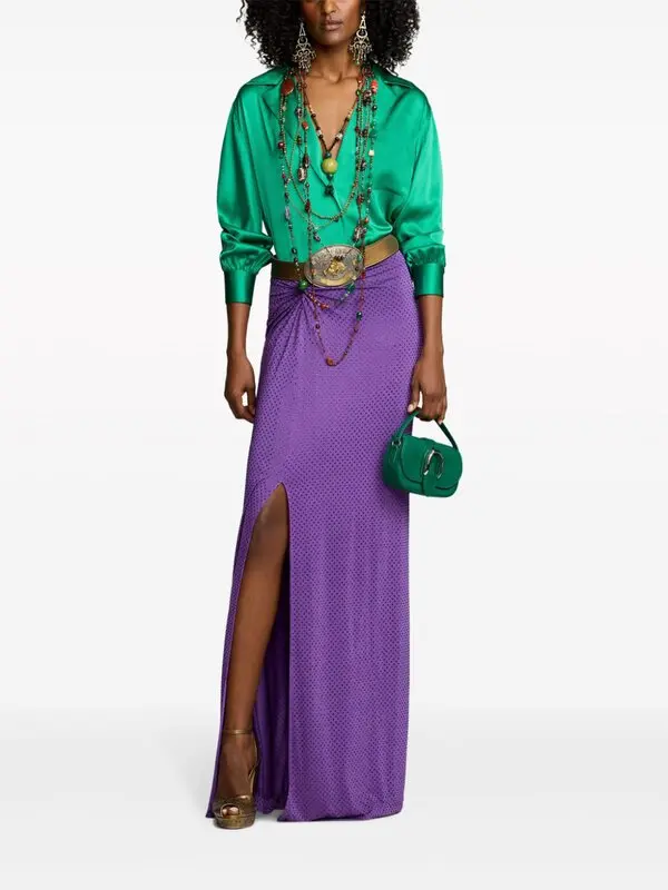 Ralph Lauren Roslin Stretch-silk Shirt - Green
