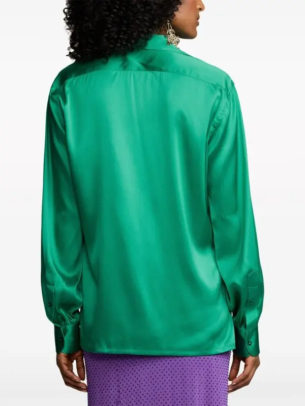 Ralph Lauren Roslin Stretch-silk Shirt - Green