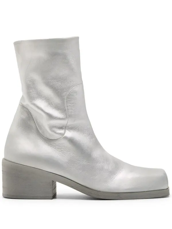Marsèll Cassello Leather Ankle Boots - Silver
