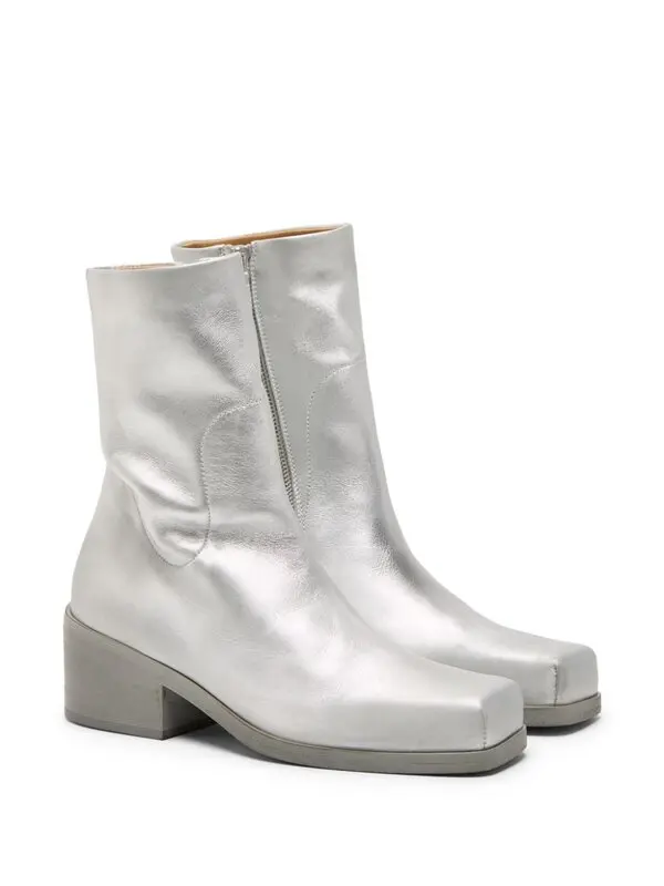 Marsèll Cassello Leather Ankle Boots - Silver