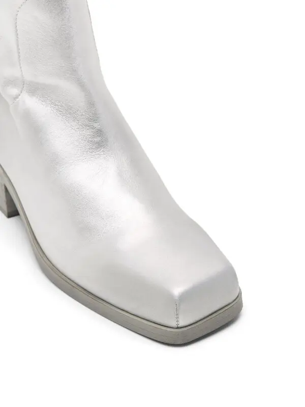 Marsèll Cassello Leather Ankle Boots - Silver