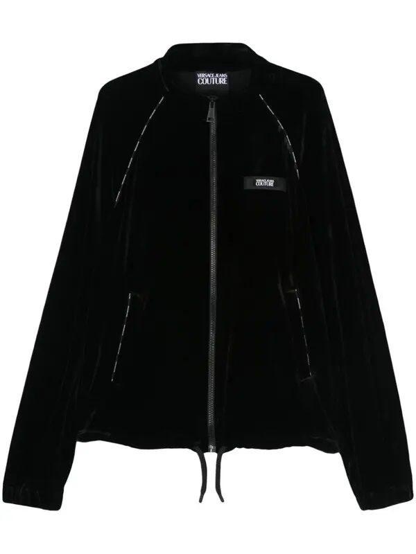 Versace Logo-appliqué Velour Jacket