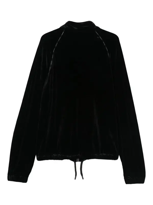 Versace Logo-appliqué Velour Jacket