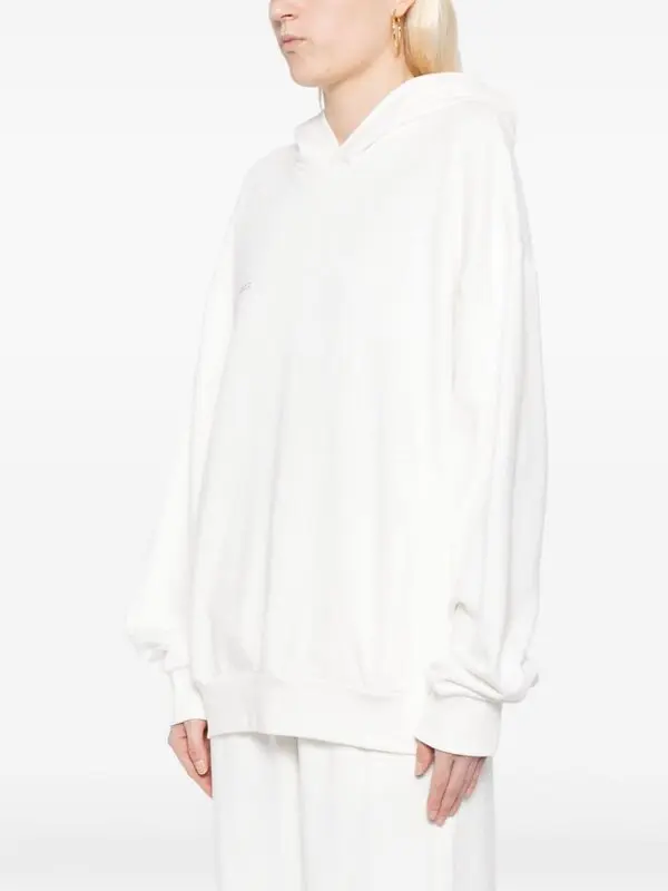 PANGAIA Organic Cotton Hoodie With Logo Print - White