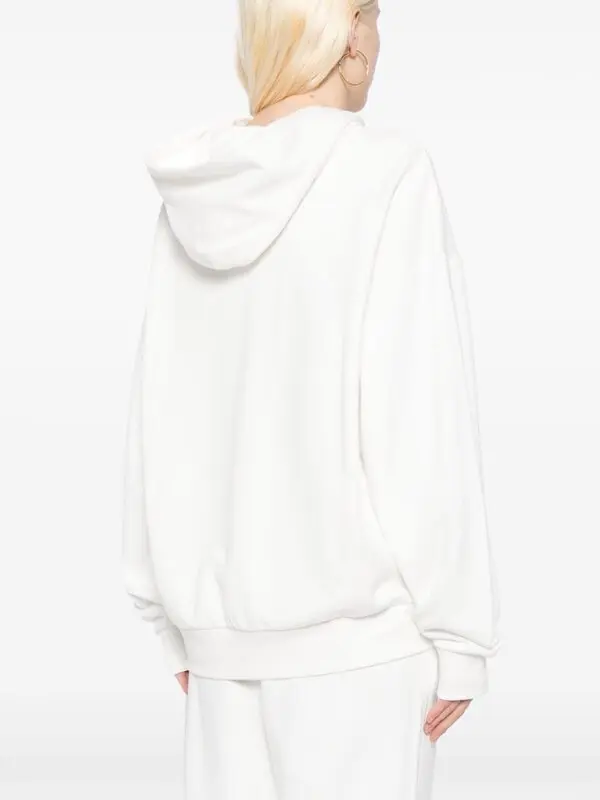 PANGAIA Organic Cotton Hoodie With Logo Print - White