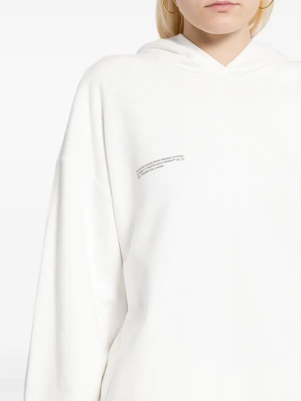 PANGAIA Organic Cotton Hoodie With Logo Print - White