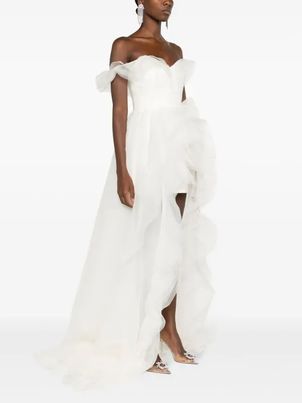 ANA RADU Asymmetric Ruffled Gown