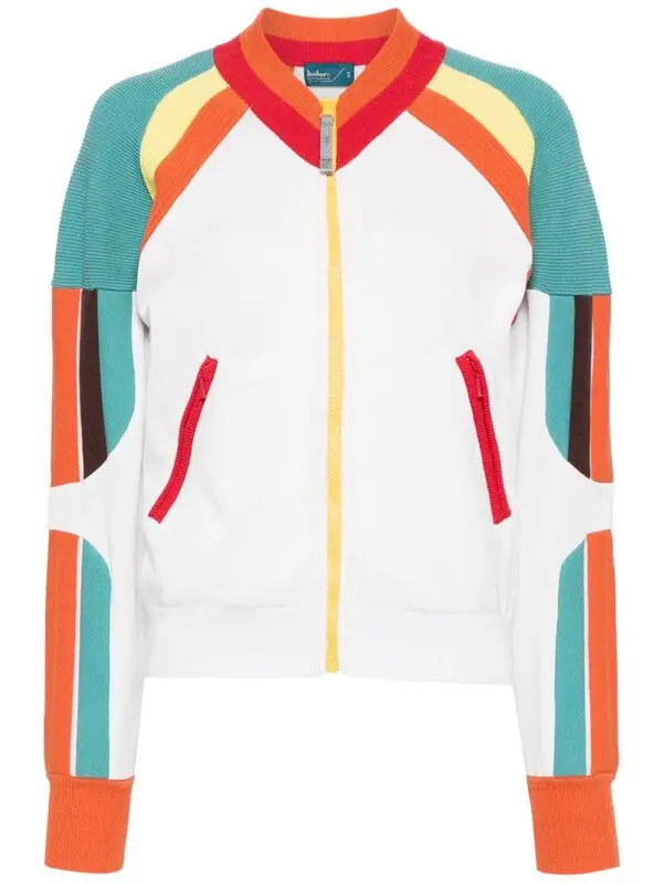 Kolor Colour-block Zip-up Jacket - White