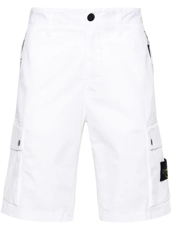 Stone Island Compass Badge Bermuda Shorts - White