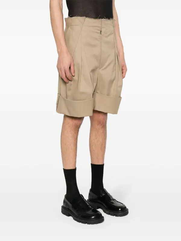 Maison Margiela Pleated Skater Shorts - Neutrals | Editorialist