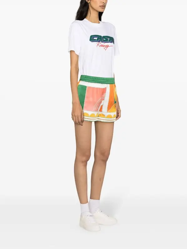 Casablanca Summer Court Silk Shorts - Orange