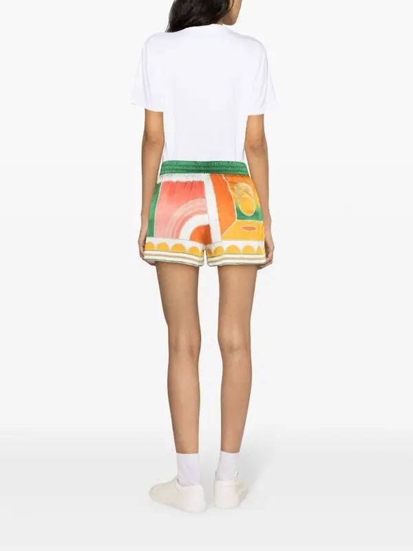Casablanca Summer Court Silk Shorts - Orange