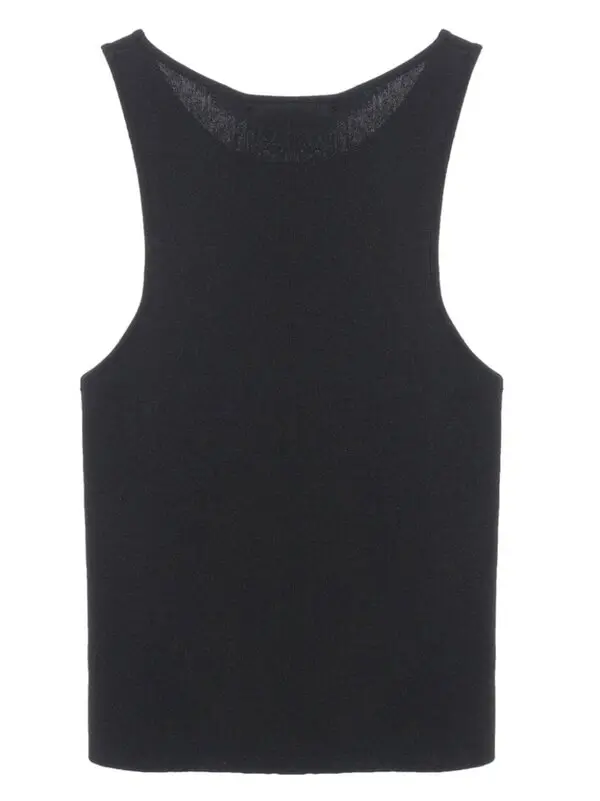 AMOMENTO Fine-ribbed Crew-neck Tank Top