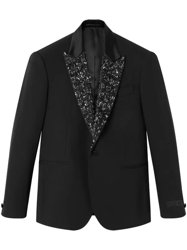 Versace Crystal-embellished Wool Blazer
