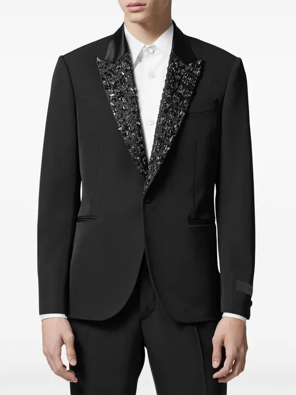 Versace Crystal-embellished Wool Blazer