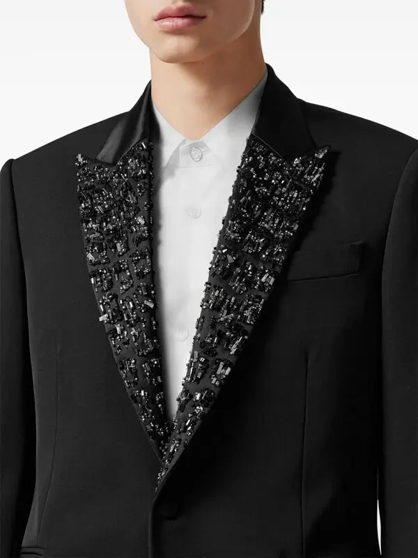 Versace Crystal-embellished Wool Blazer