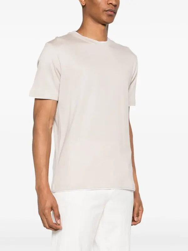 Eleventy Layered Cotton T-shirt - Neutrals