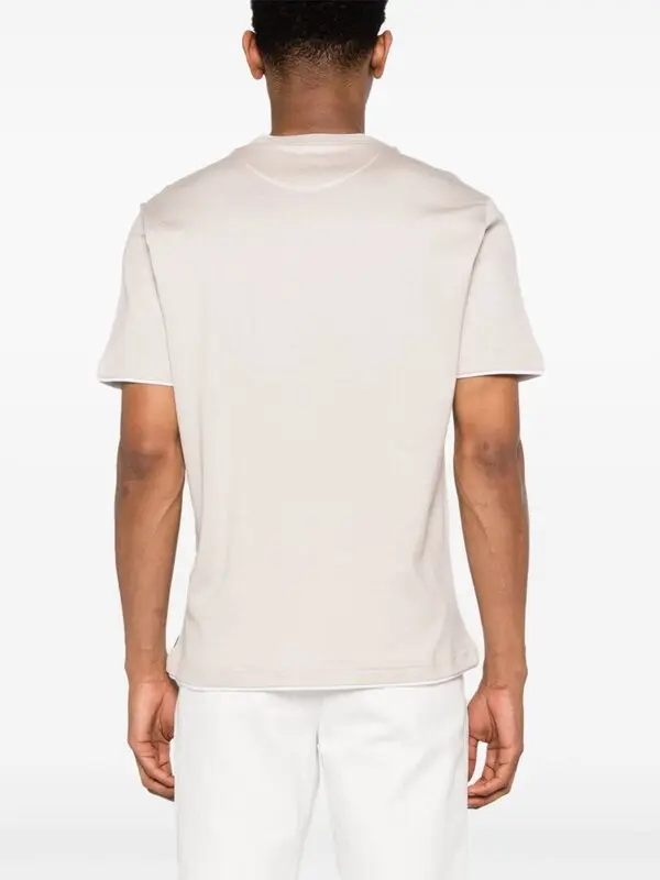 Eleventy Layered Cotton T-shirt - Neutrals