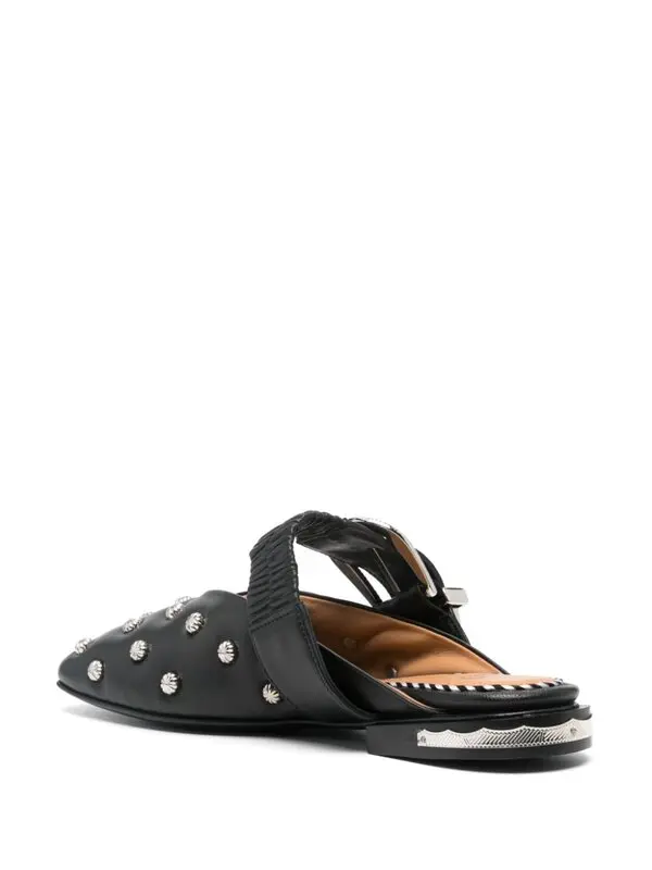 Toga Stud-embellished Leather Mules
