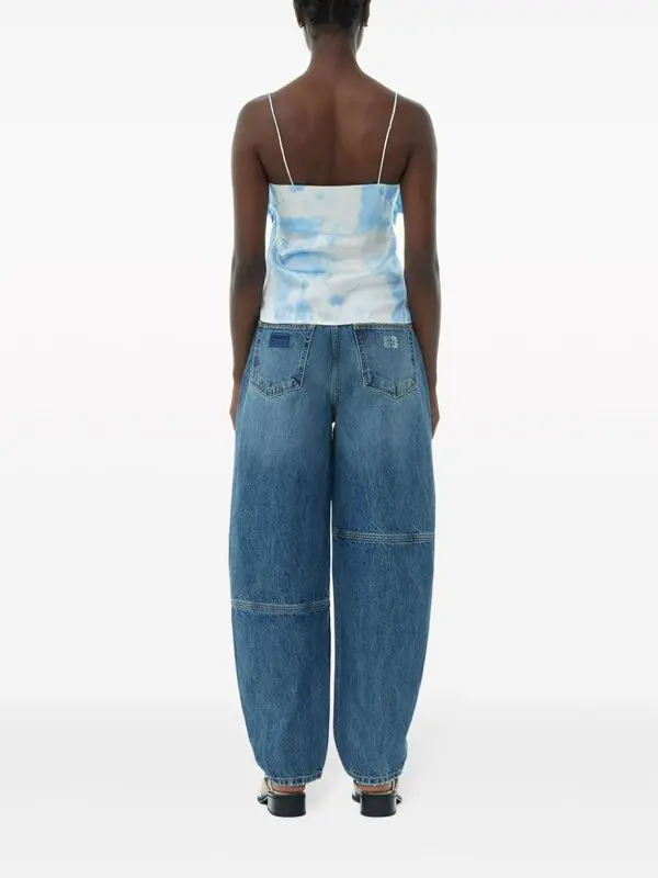 GANNI Tie-dye Satin Top