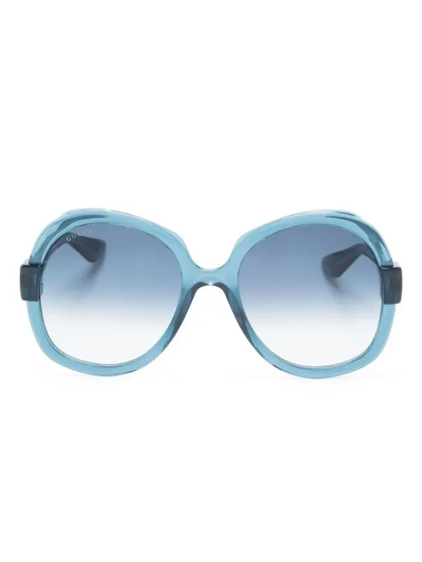 Gucci Round-frame Tinted Sunglasses - Blue