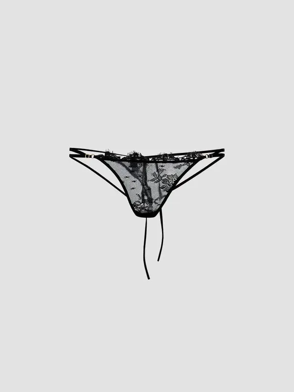 Kiki De Montparnasse Jolie Lace G-string Thong - Black