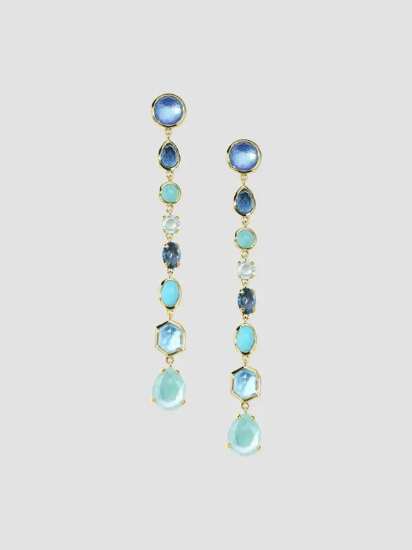 Ippolita Rock Candy 8-stone Waterfall 18k Yellow Gold & Multi-stone Linear Drop Earrings - Water Fall