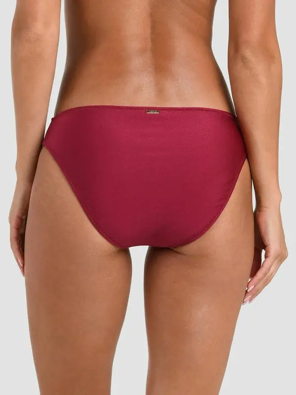 L'Agence Shimmer Solids Nicole Bikini Bottom - Black Cherry