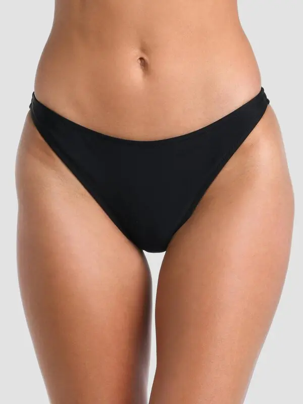 L'Agence Solids Jean Scoop-front Bikini Bottom - Black