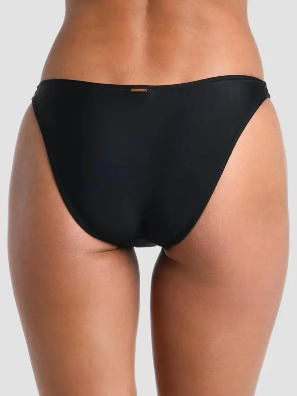 L'Agence Solids Jean Scoop-front Bikini Bottom - Black