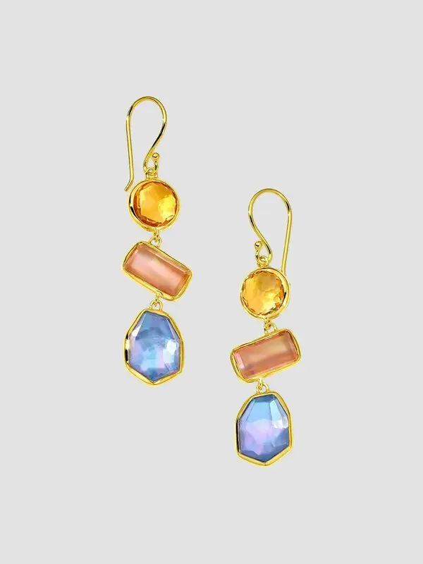 Ippolita Rock Candy 18k Yellow Gold & Multi-gemstone Triple Drop Earrings - Wildflower
