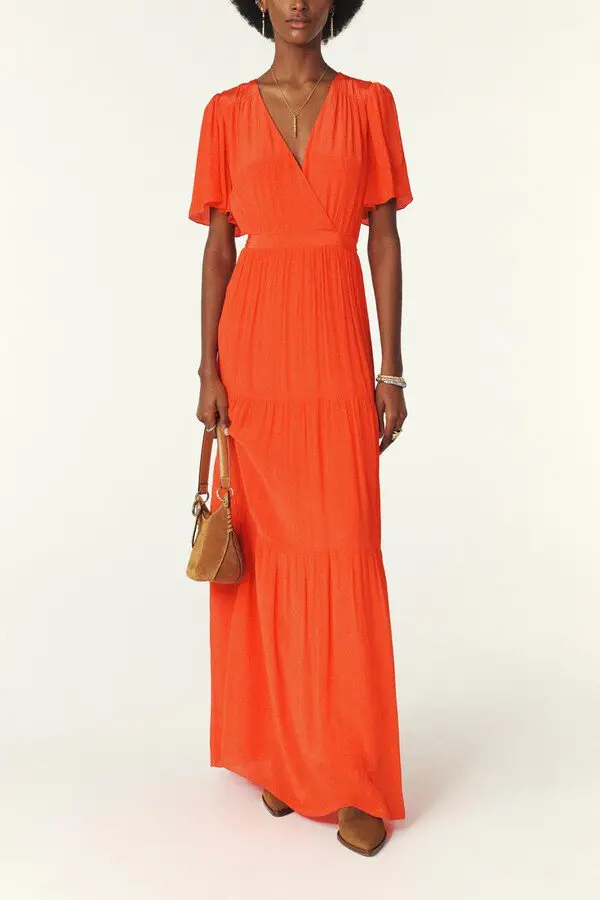 Ba&Sh Natalia Maxi Dress In Orange - 50% Off | Editorialist