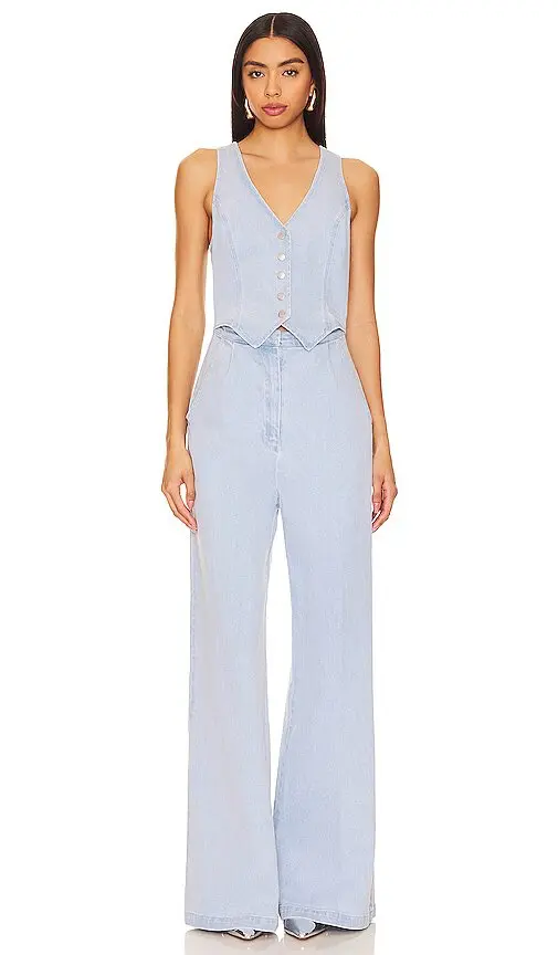 Amanda Uprichard Ethan Denim Jumpsuit - Iceberg