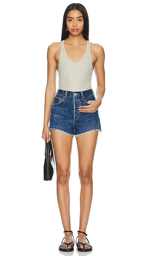 AGOLDE Mila Short In Denim-dark - Enamour