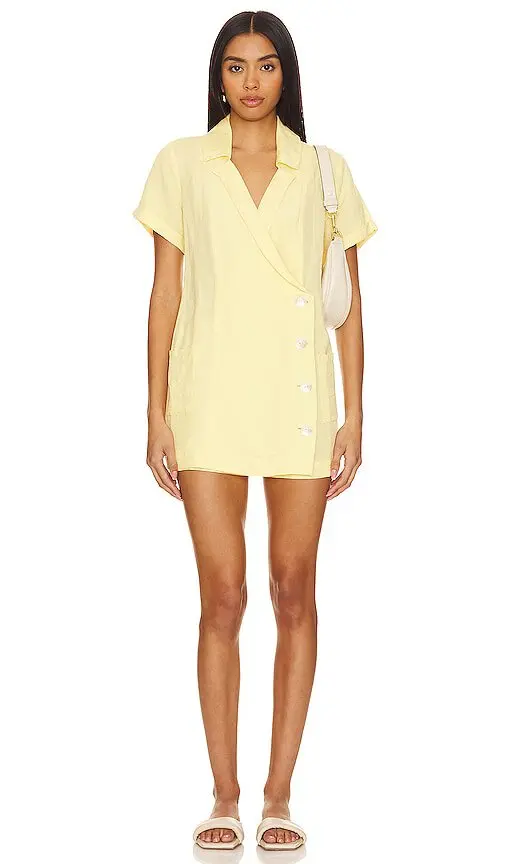 Show Me Your Mumu Bicoastal Blazer Romper - Butter Yellow