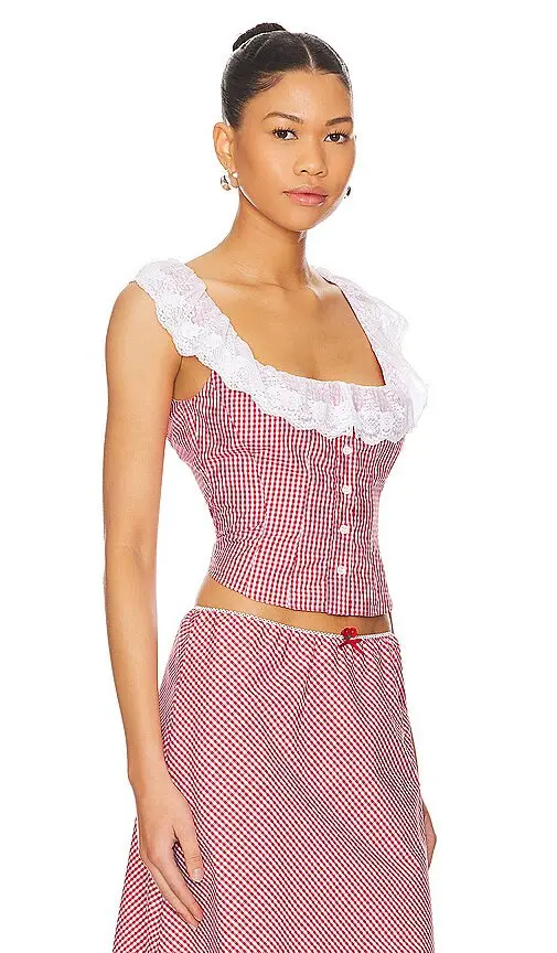 GUIZIO Paloma Top With Lace Trim