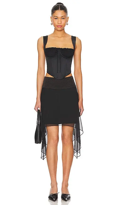 GUIZIO Ruched Cup Bustier Top