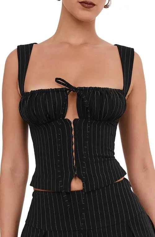 MISTRESS ROCKS Pinstripe Corset Top
