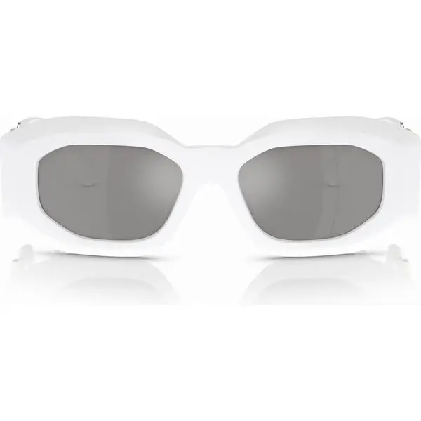 Versace 53mm Irregular Sunglasses - Silver Mirror