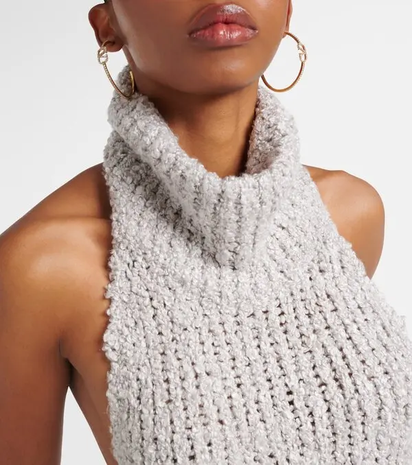 Valentino Garavani Turtleneck Silk Bouclé Maxi Dress