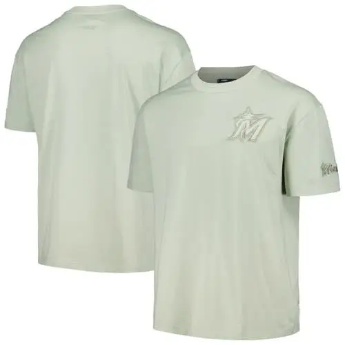 PRO STANDARD Miami Marlins Neutral Cj Dropped Shoulders T-shirt