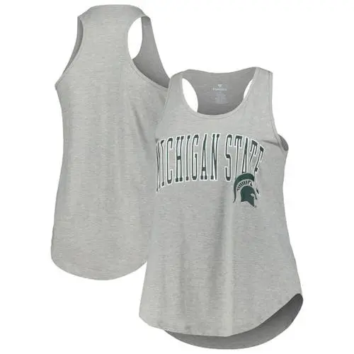 Profile Michigan State Spartans Arch Logo Racerback Tank Top