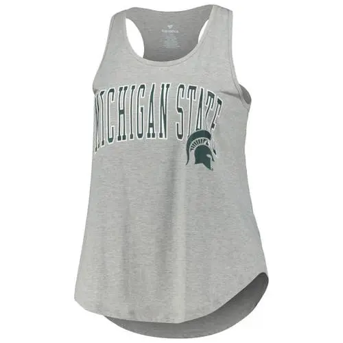 Profile Michigan State Spartans Arch Logo Racerback Tank Top