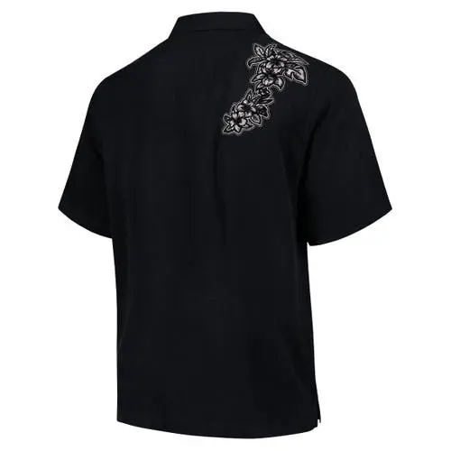 Tommy Bahama Cincinnati Bengals Hibiscus Camp Button-up Shirt - Black