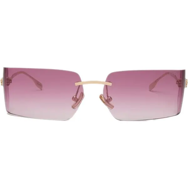 Dezi X Monet Rimless Square Sunglasses - Gold /plum Faded